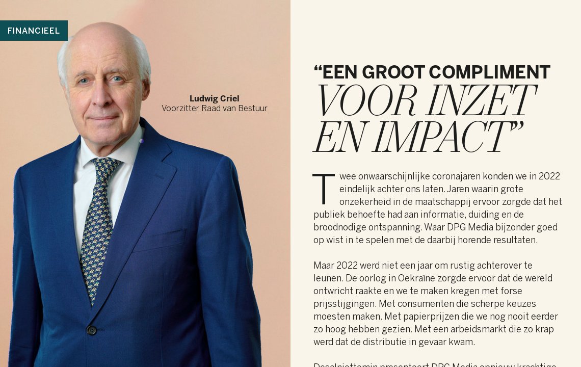 Ludwig Criel - DPG Media jaarverslag 2022