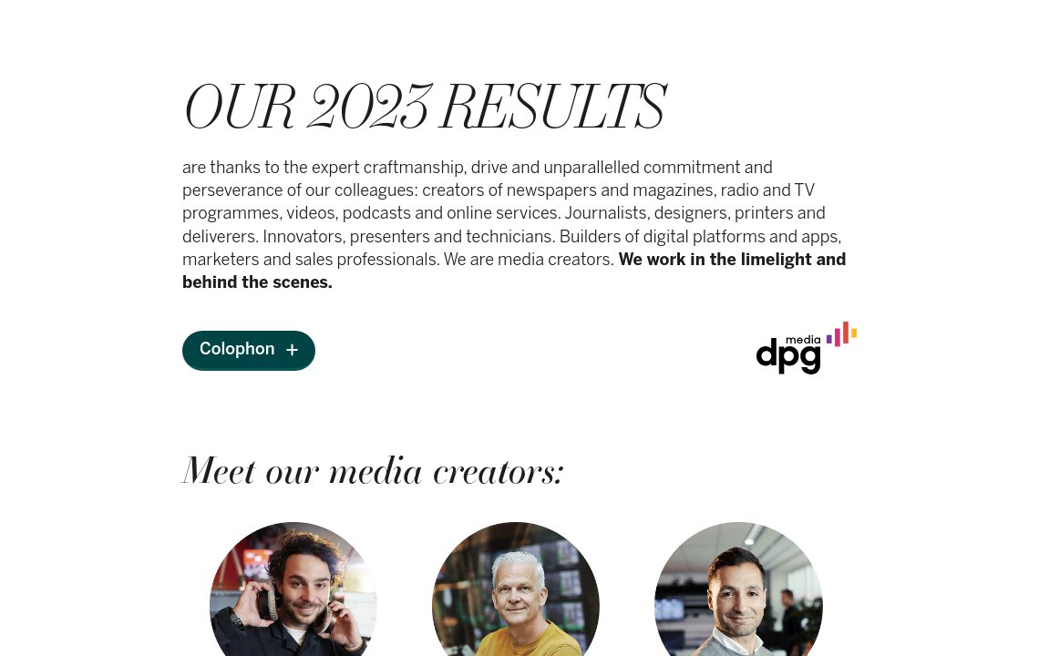 Annual Report 2023 - DPG Media Annual Report 2023