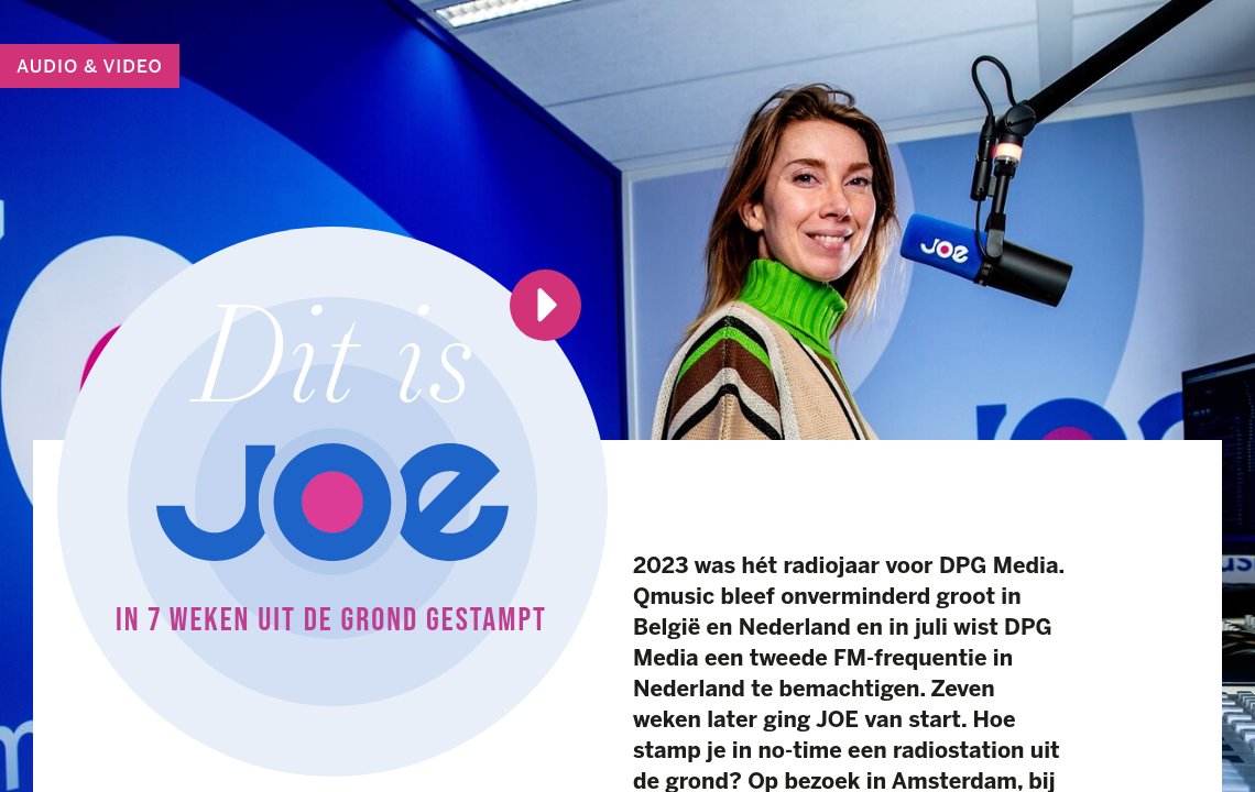 JOE in Nederland - DPG Media jaarverslag 2023