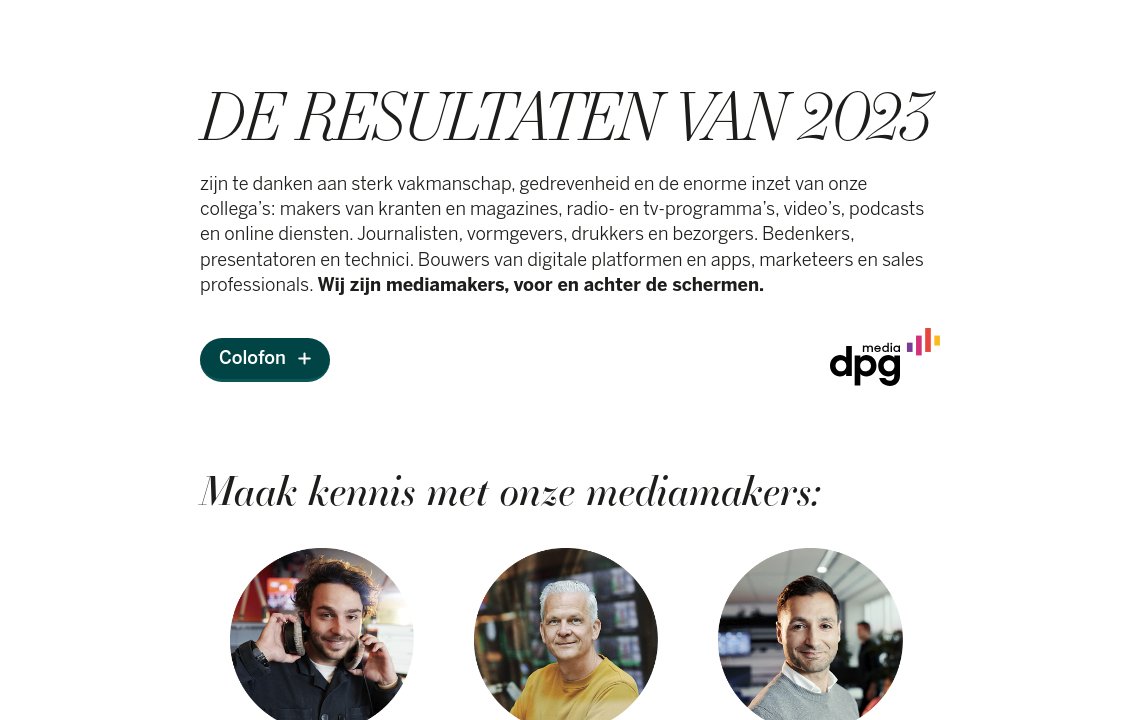 Jaarverslag 2023 - DPG Media jaarverslag 2023