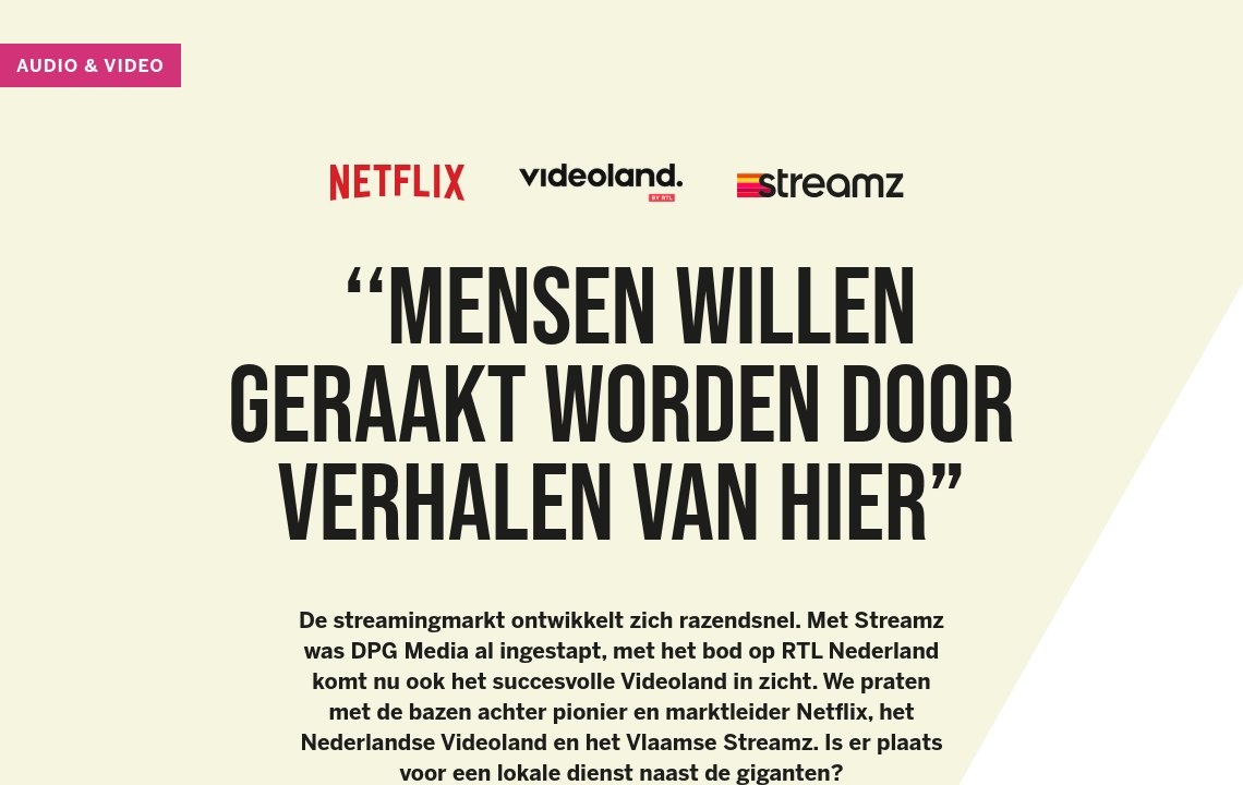 Streaming: Netflix vs. local heroes - DPG Media jaarverslag 2023