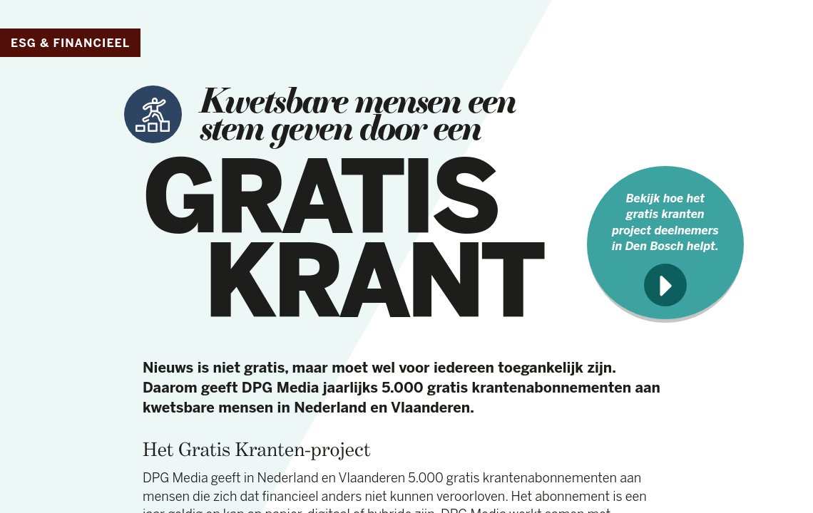 Het Gratis Kranten-project - DPG Media jaarverslag 2024